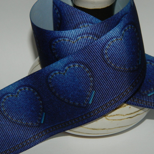 Stuha 38 Mm Denim A Srdíčka Potvor Pomáhat Tvořit