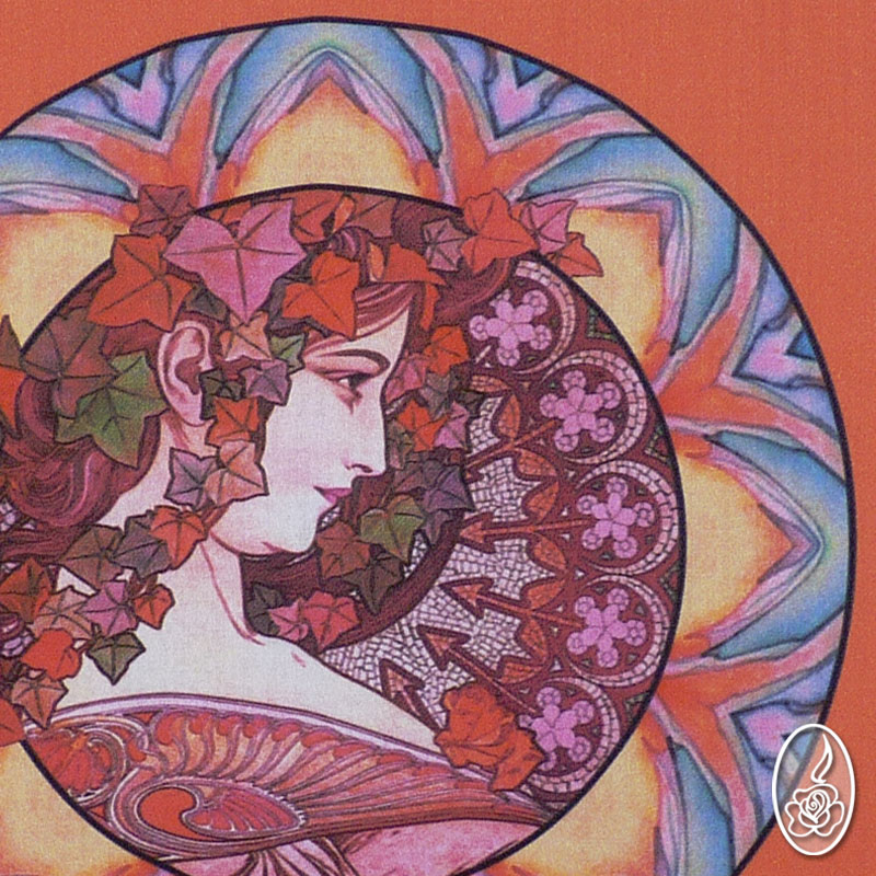 Látkový obrázek Alfons Mucha - Břečťan – Potvor - pomáhat tvořit