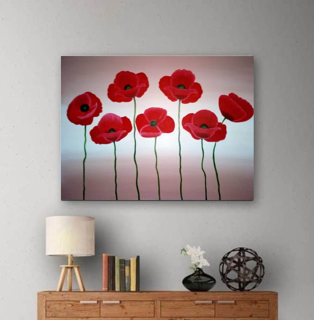 Malovaný obraz, vlčí máky – Potvor - pomáhat tvořit