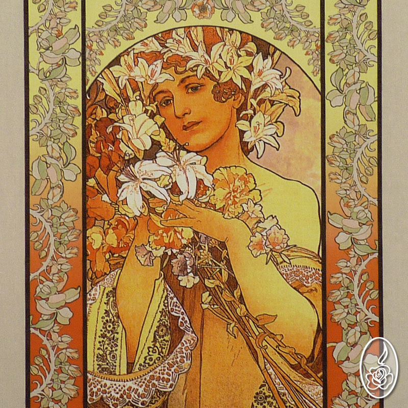 Látkový obrázek Alfons Mucha - Květiny 2 – Potvor - pomáhat tvořit