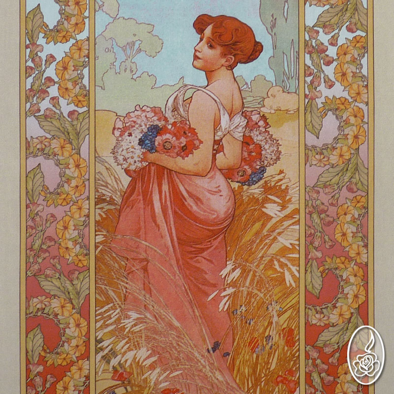 Látkový obrázek Alfons Mucha - Léto 3 – Potvor - pomáhat tvořit