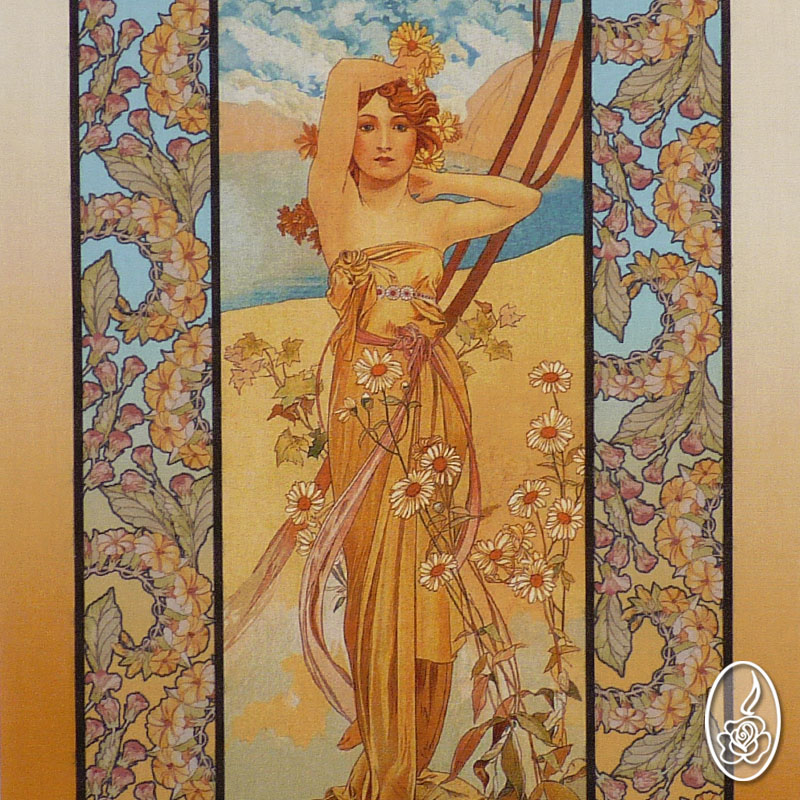 Látkový obrázek Alfons Mucha - Nádhera dne 1 – Potvor - pomáhat tvořit