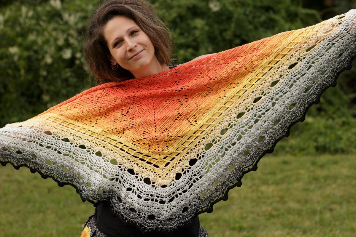 Originální háčkovaný šátek Hvězdy - návod – Potvor - pomáhat tvořit