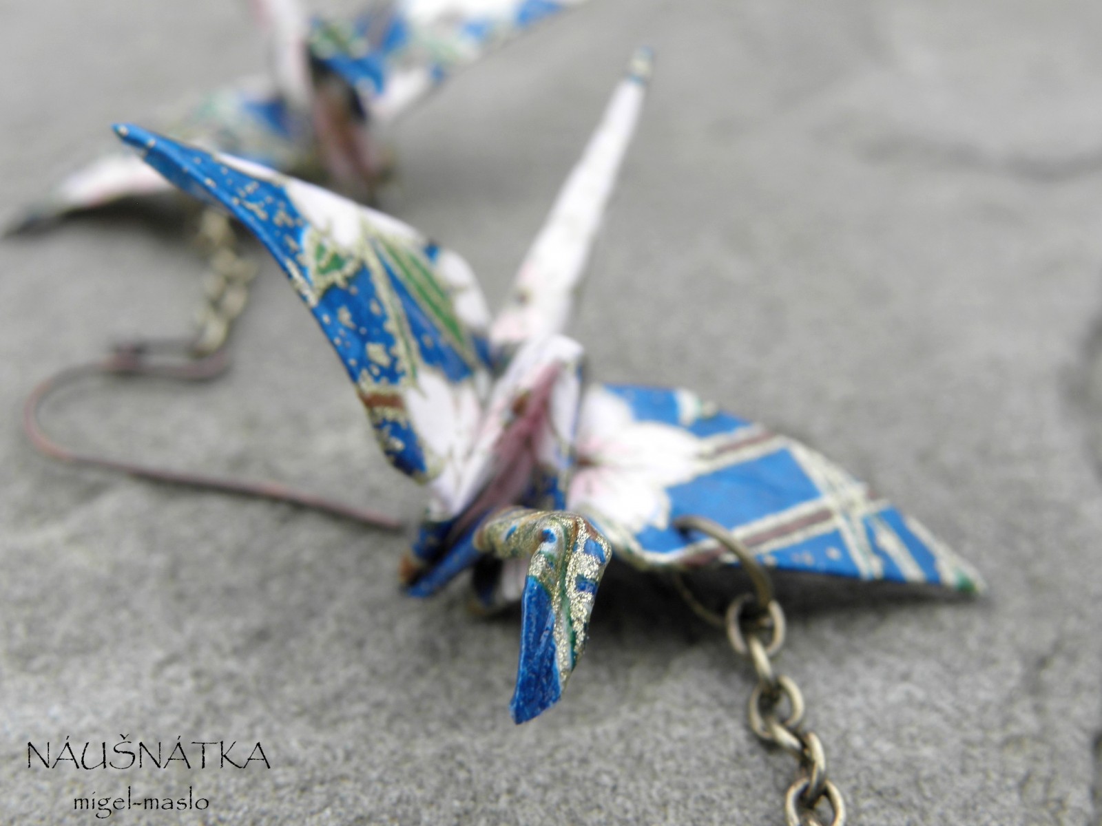 peaceful - origami náušničky - jeřáb – Potvor - pomáhat tvořit