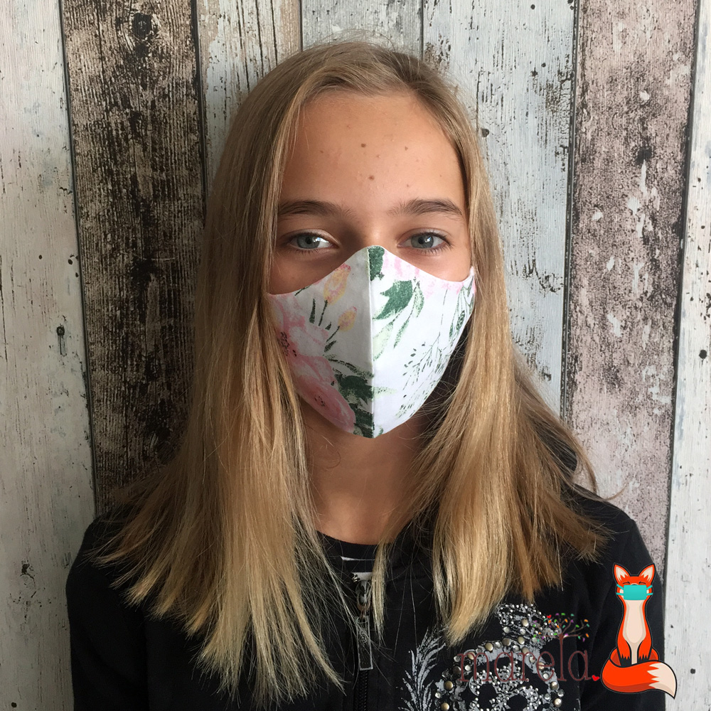 Rouška růžové kytičky – Potvor - pomáhat tvořit