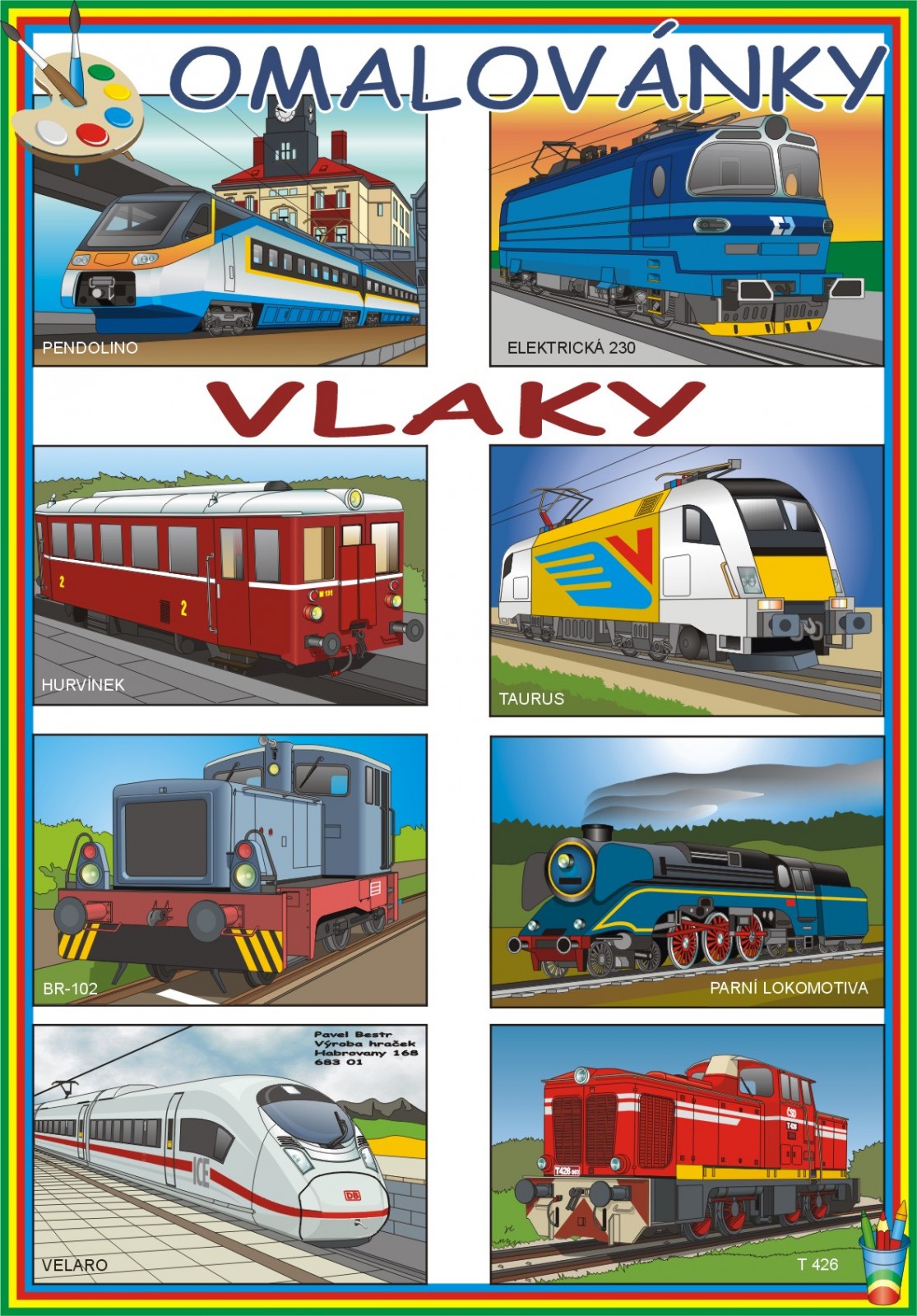 Vlaky Omalovánky Potvor Pomáhat Tvořit